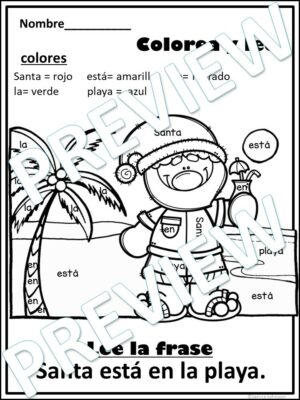 Spanish Christmas Santa's vacation - Vacaciones Navidad Reader Print ...