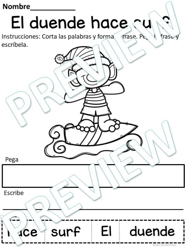 Spanish Christmas Santa's vacation - Vacaciones Navidad Reader Print ...