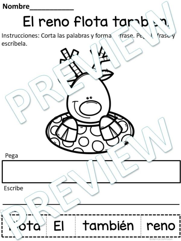 Spanish Christmas Santa's vacation - Vacaciones Navidad Reader Print ...