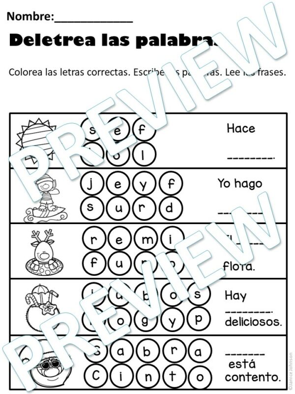 Spanish Christmas Santa's vacation - Vacaciones Navidad Reader Print ...