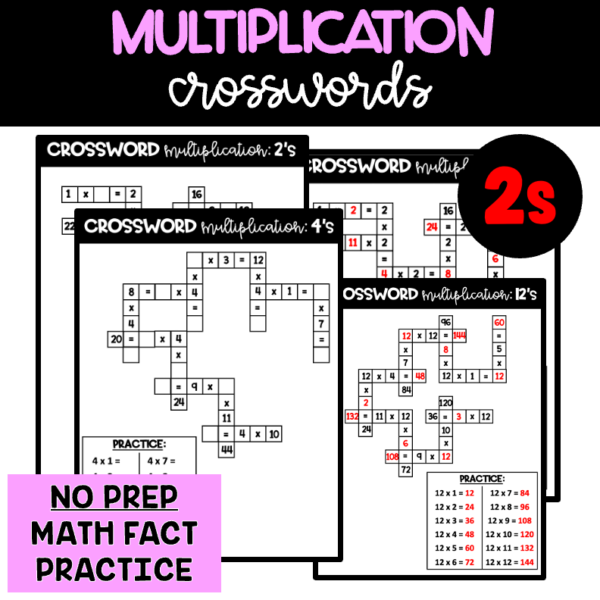 Multiplication Crosswords (2s) | Made By Teachers