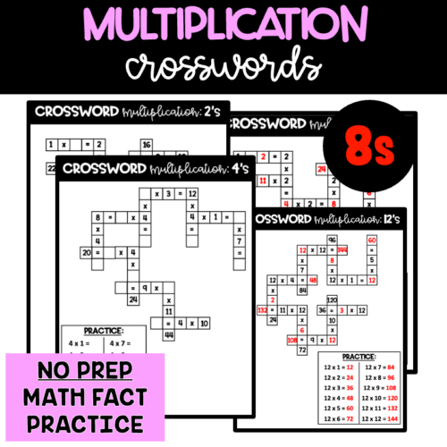 Multiplication Crosswords (8s) | Made By Teachers