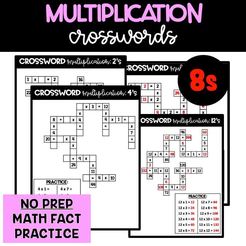Multiplication Crosswords (9s) | Made By Teachers