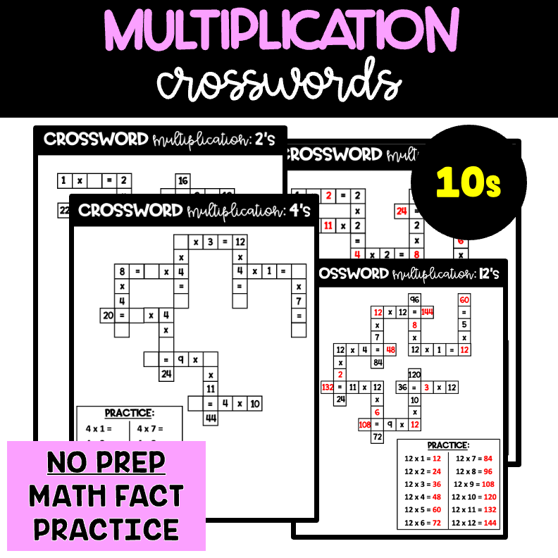 Multiplication Crosswords (9s) | Made By Teachers