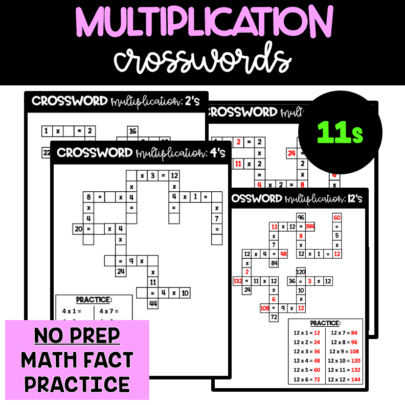 Multiplication Crosswords (9s) | Made By Teachers