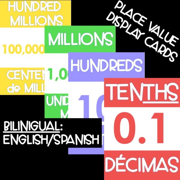 BILINGUAL (English and Spanish) Place Value Display Posters | Made By ...