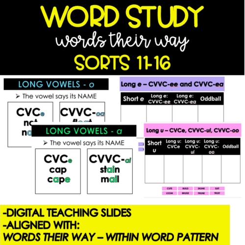Word Study Digital Teaching Slides - WTW Within Word Pattern Sorts 11 ...
