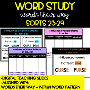 Word Study Digital Teaching Slides - WTW Within Word Pattern Sorts 23 ...