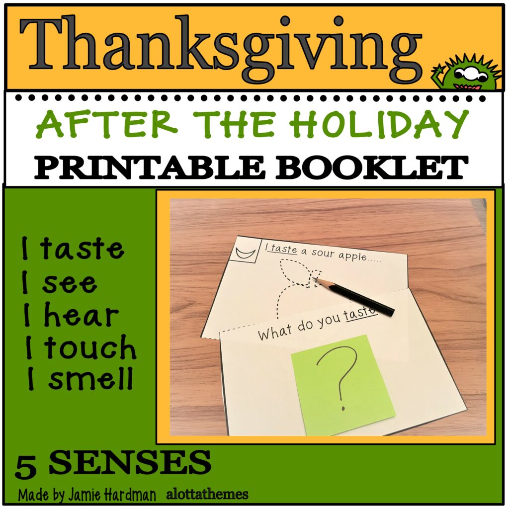 TURKEY | 5 senses | Thanksgiving mini booklet printable | Made By Teachers