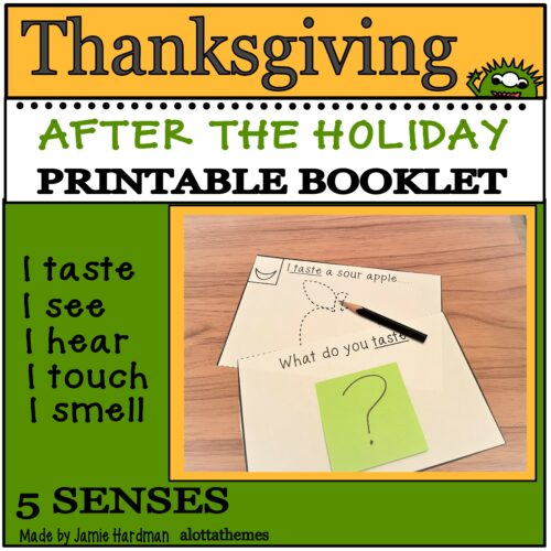 TURKEY | 5 senses | Thanksgiving mini booklet printable | Made By Teachers