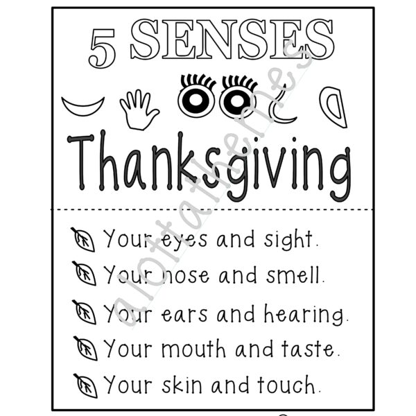 TURKEY | 5 senses | Thanksgiving mini booklet printable | Made By Teachers