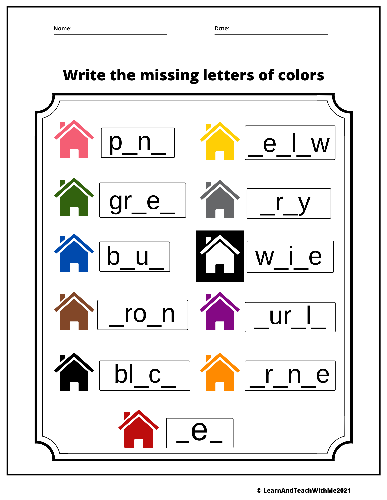 Trace and Write Color Word Worksheets | Made By Teachers