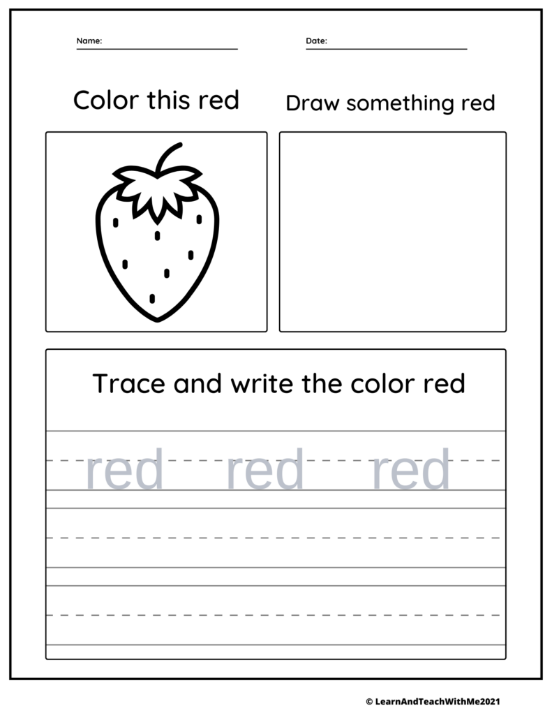 Trace and Write Color Word Worksheets | Made By Teachers