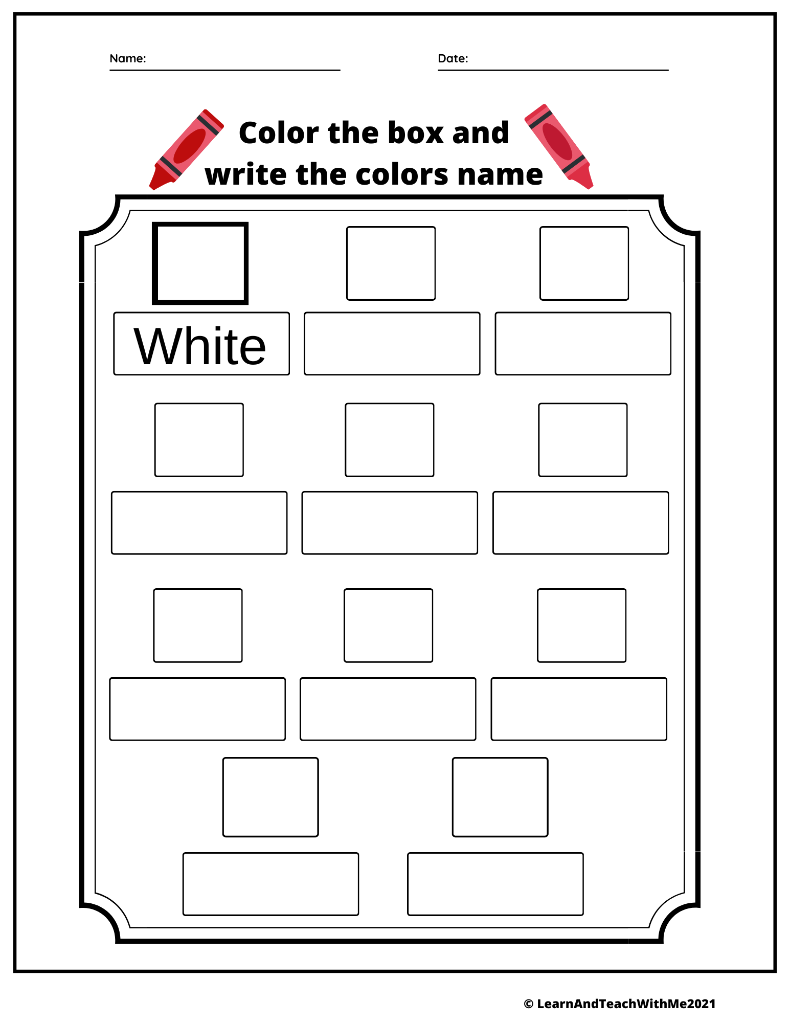 Trace and Write Color Word Worksheets | Made By Teachers