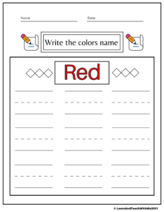 Color Word Writing Worksheets and Color Activities | Made By Teachers