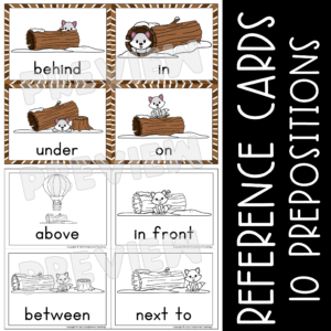 Winter Preposition Adapted Book Interactive Booklet Flash Cards ...
