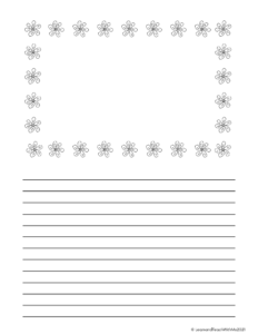 Flower Borders Lined Writing Papers with Picture Boxes | Made By Teachers
