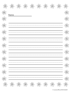 Flower Borders Lined Writing Papers with Picture Boxes | Made By Teachers