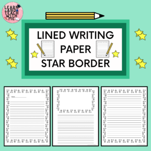 Star Borders Lined Writing Papers with Picture Boxes | Made By Teachers