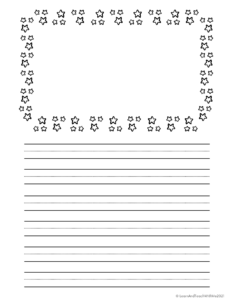Star Borders Lined Writing Papers with Picture Boxes | Made By Teachers