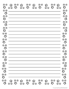 Star Borders Lined Writing Papers with Picture Boxes | Made By Teachers