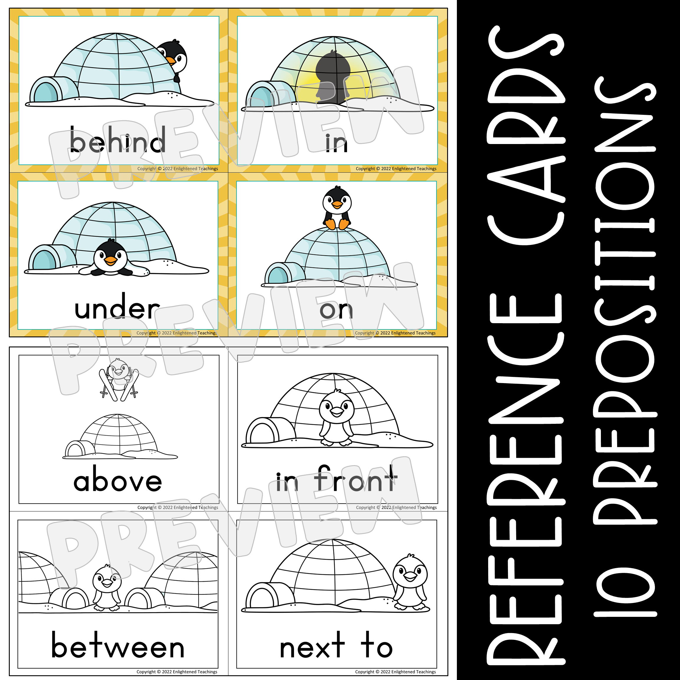 Winter Preposition Adapted Book Interactive Booklet Flash Cards ...