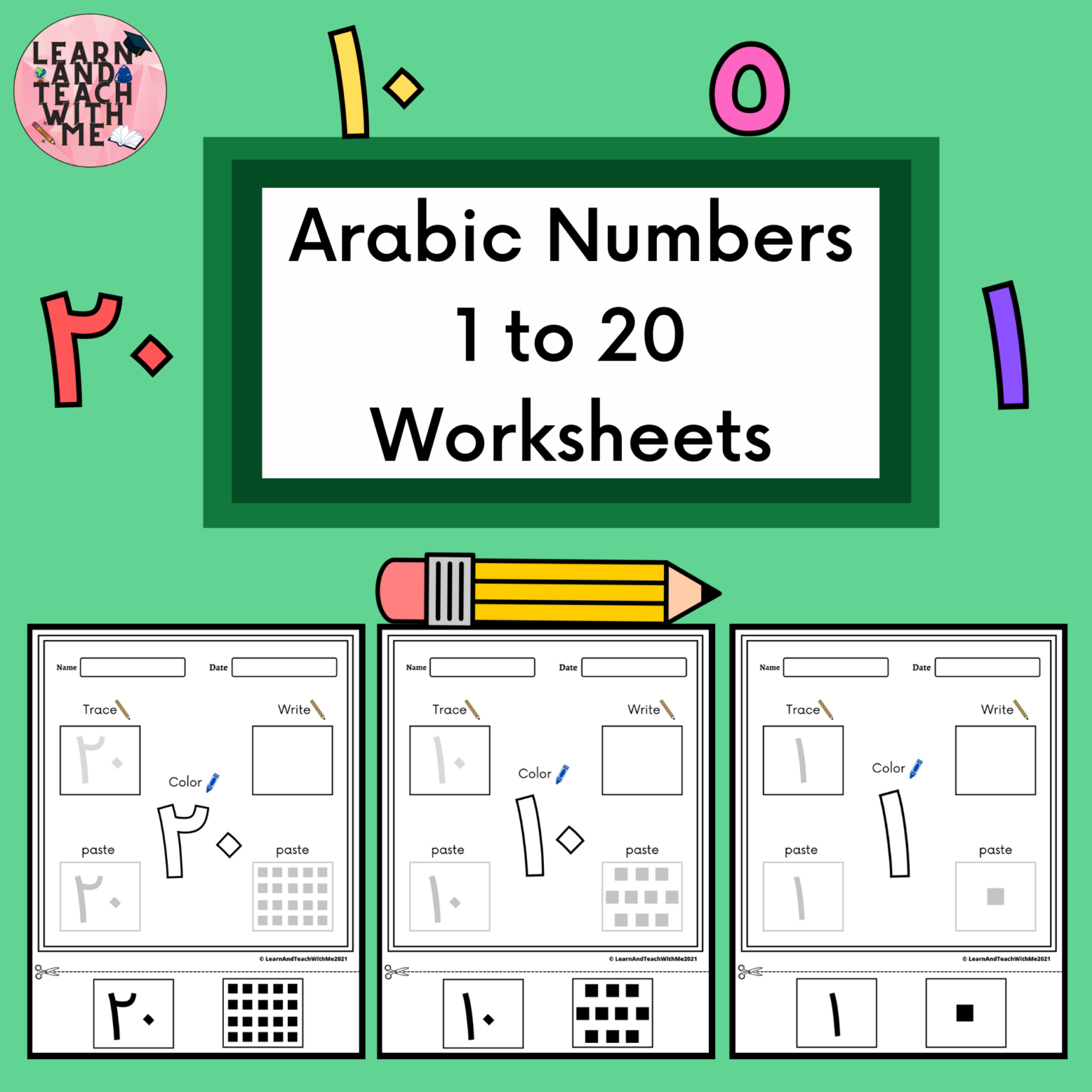 Arabic Number Words 1-10 Trace and Write Worksheets | Made By Teachers