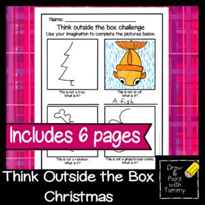 Outside the Box Drawing Challenge Christmas Theme Art Activity Art Sub ...