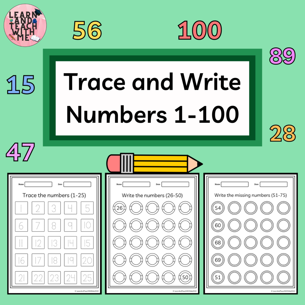 Numbers 1-100 Trace and Write Worksheets | Made By Teachers