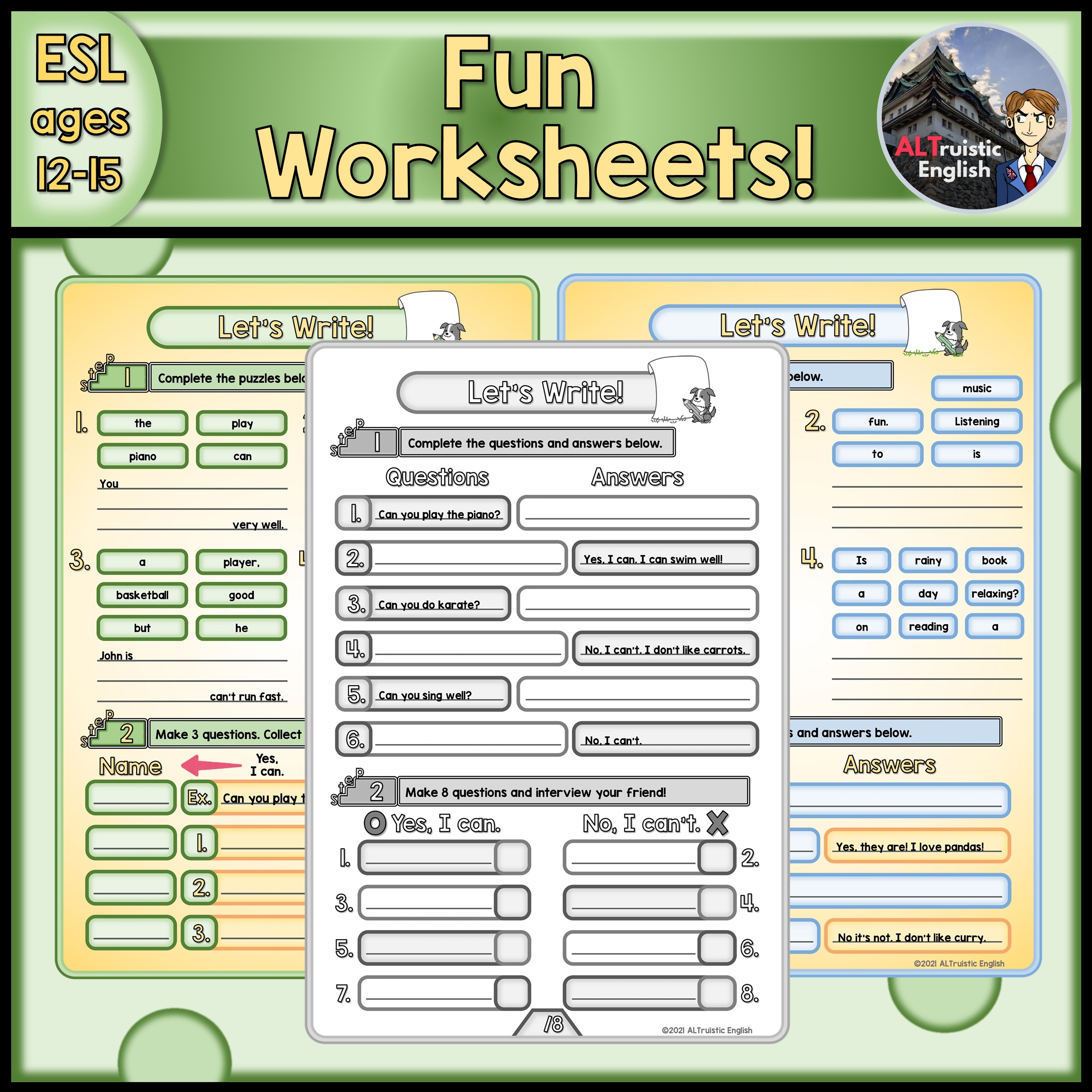 Editable Bingo English Grammar Review Game and Activity Worksheets ESL ...