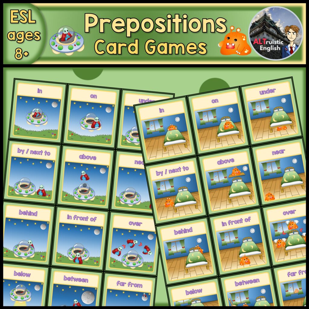 ESL Preposition Playing Cards, Flash Cards, Lesson Plan and PowerPoint ...