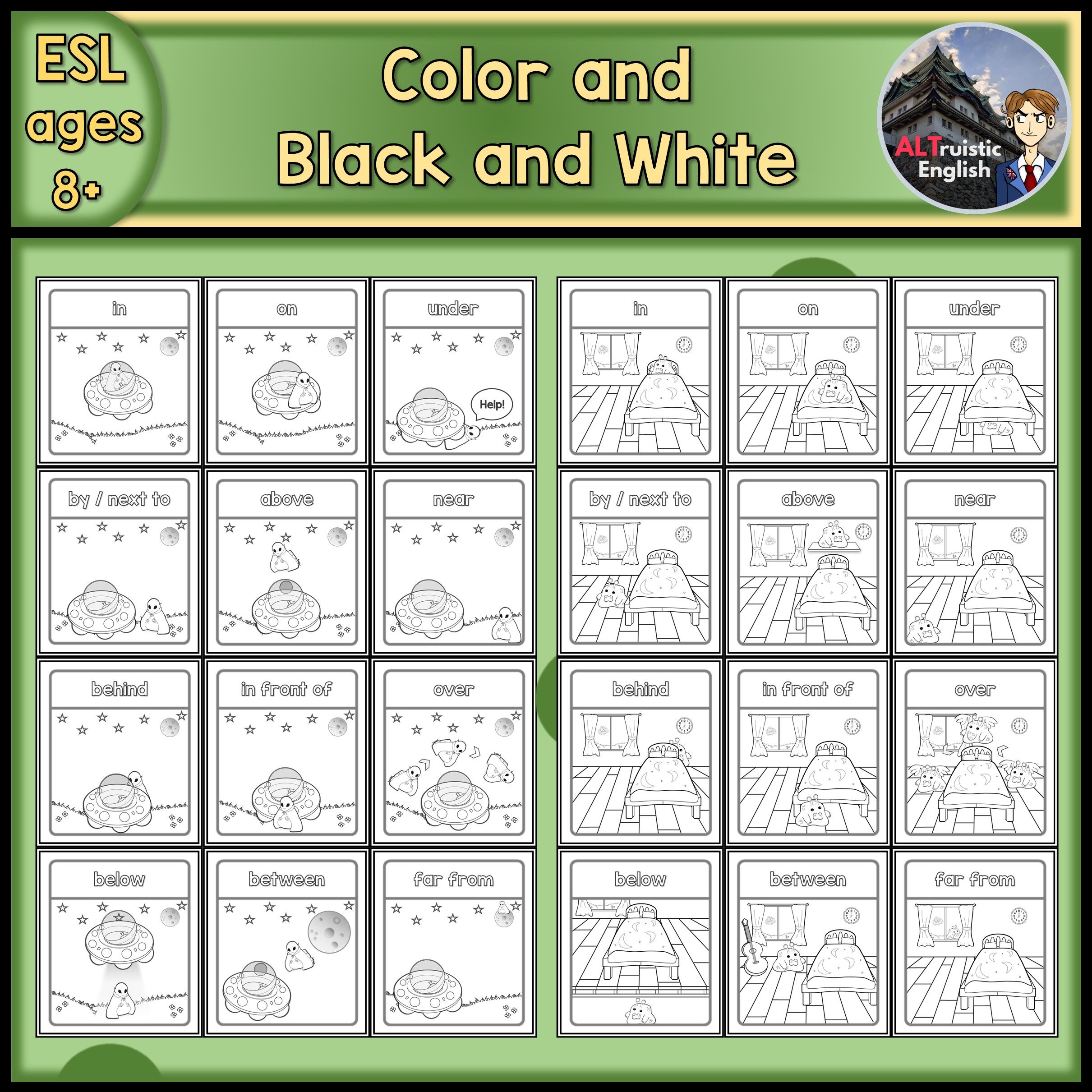 ESL Preposition Playing Cards, Flash Cards, Lesson Plan and PowerPoint ...