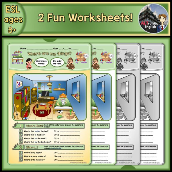 ESL Preposition Editable Writing Worksheets, Lesson Plan and PowerPoint ...
