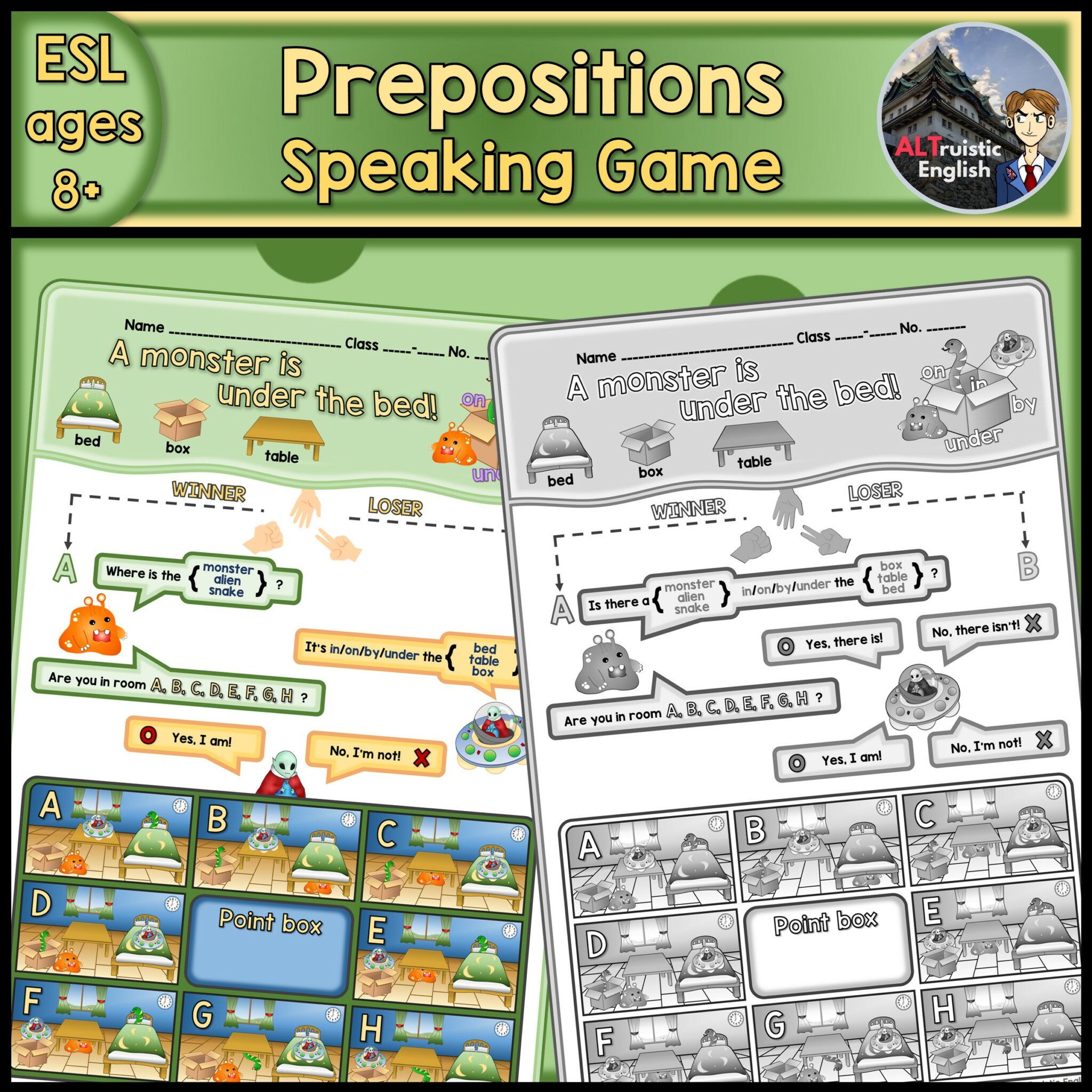 ESL Preposition Practice Speaking Activity Worksheet, Lesson Plan and ...