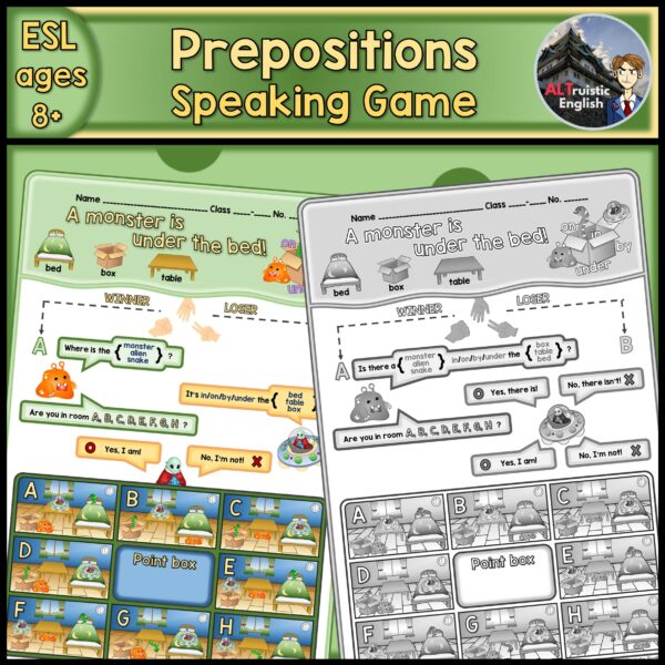 ESL Preposition Practice Speaking Activity Worksheet, Lesson Plan and ...
