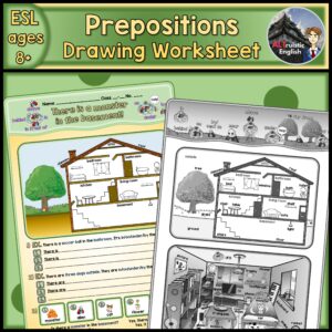 ESL Preposition Drawing Speaking Writing Activity Worksheet Lesson Plan ...