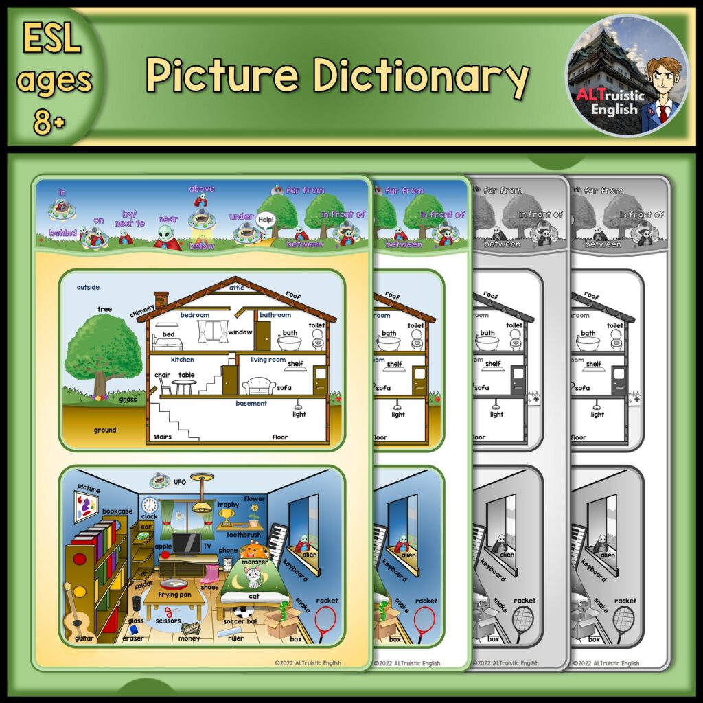 ESL Preposition Drawing Speaking Writing Activity Worksheet Lesson Plan ...