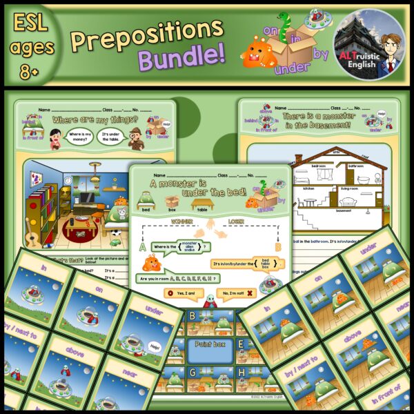 ESL Preposition Bundle! Activity Worksheets, Lesson Plan, PowerPoint ...