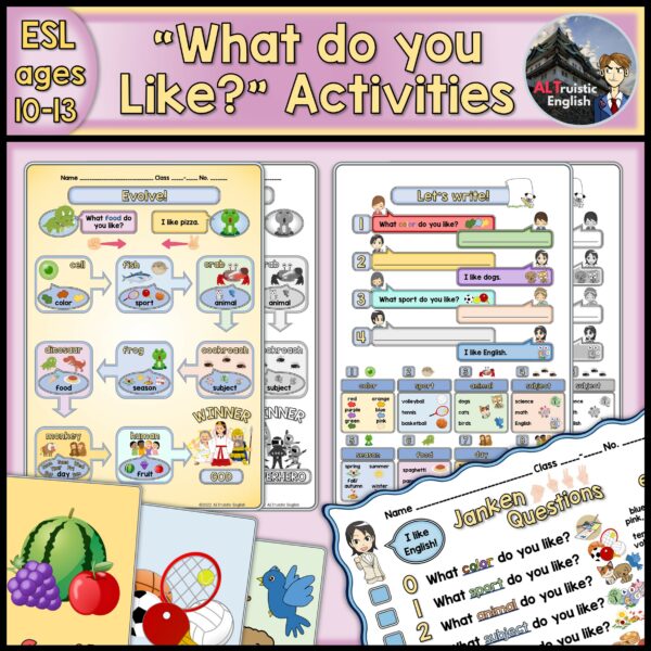 Evolve! What Do You Like? ESL English Speaking and Writing Activities ...