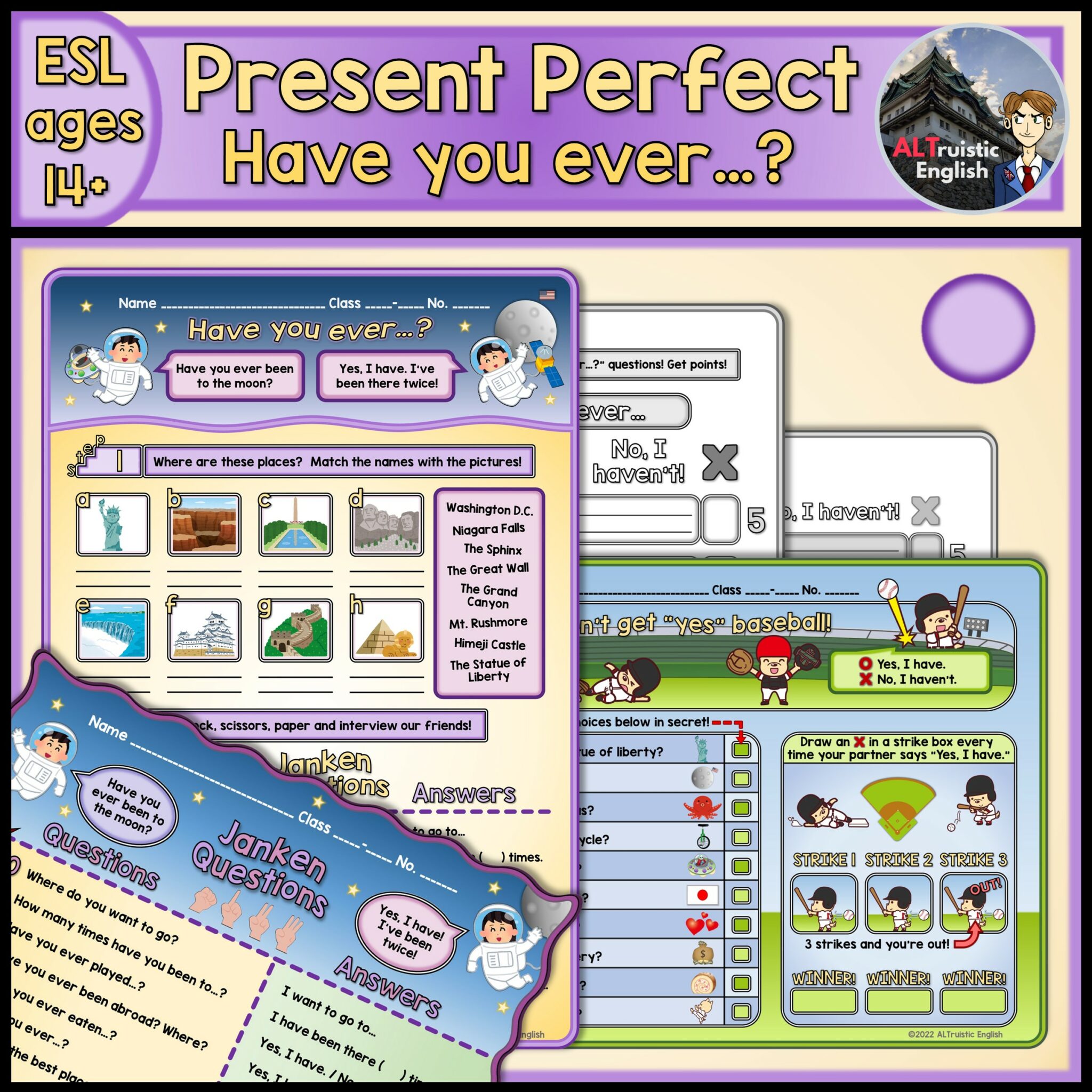 Present Perfect "Have you ever...?" Speaking and Writing Activity ...