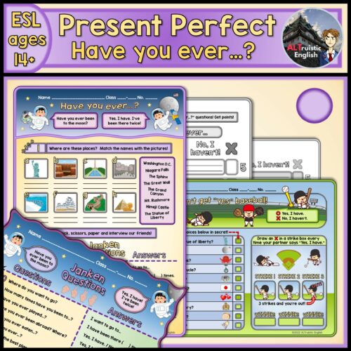 Present Perfect "Have you ever...?" Speaking and Writing Activity ...