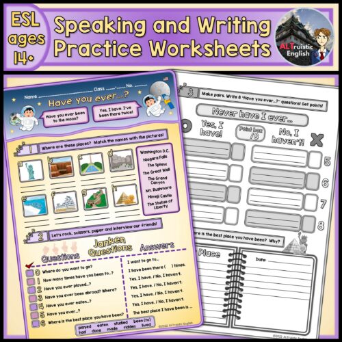 Present Perfect "Have you ever...?" Speaking and Writing Activity ...