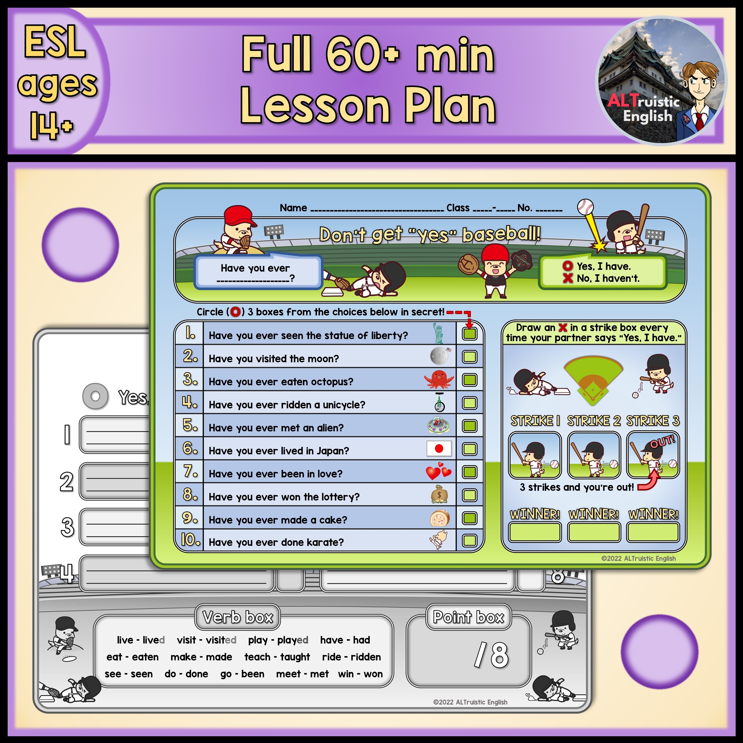 Present Perfect "Have you ever...?" Speaking and Writing Activity ...