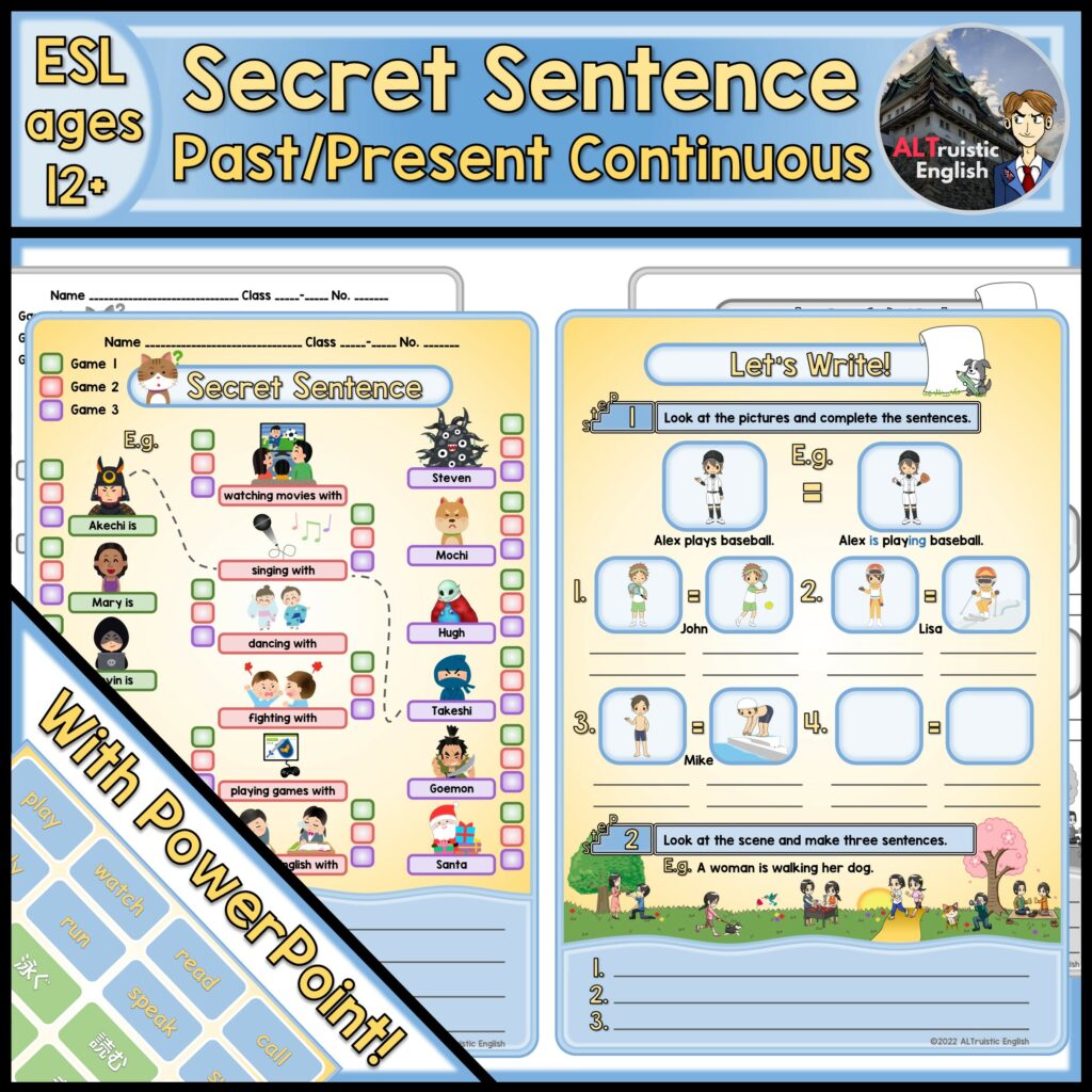 Past / Present Continuous ESL EFL Speaking and Writing Activity ...
