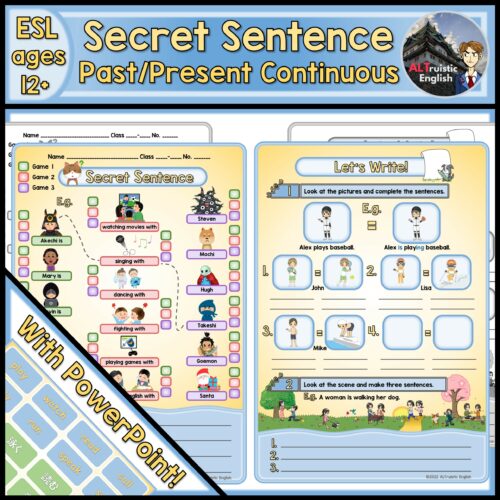 Past / Present Continuous ESL EFL Speaking and Writing Activity ...