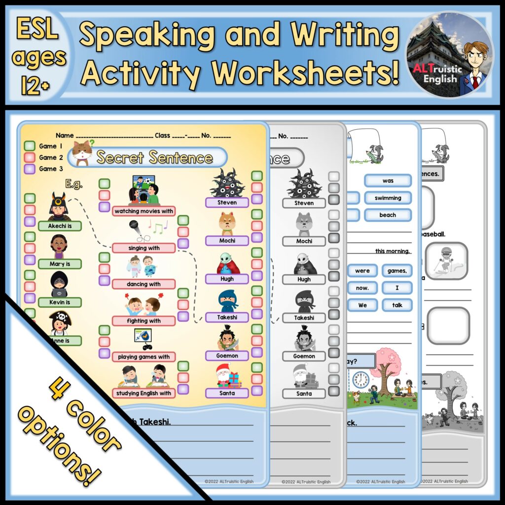 Past / Present Continuous ESL EFL Speaking and Writing Activity ...
