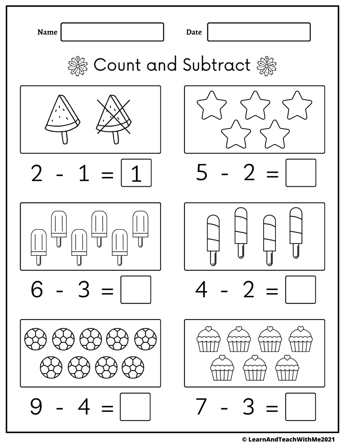 Subtraction Worksheets 1-10 | Made By Teachers