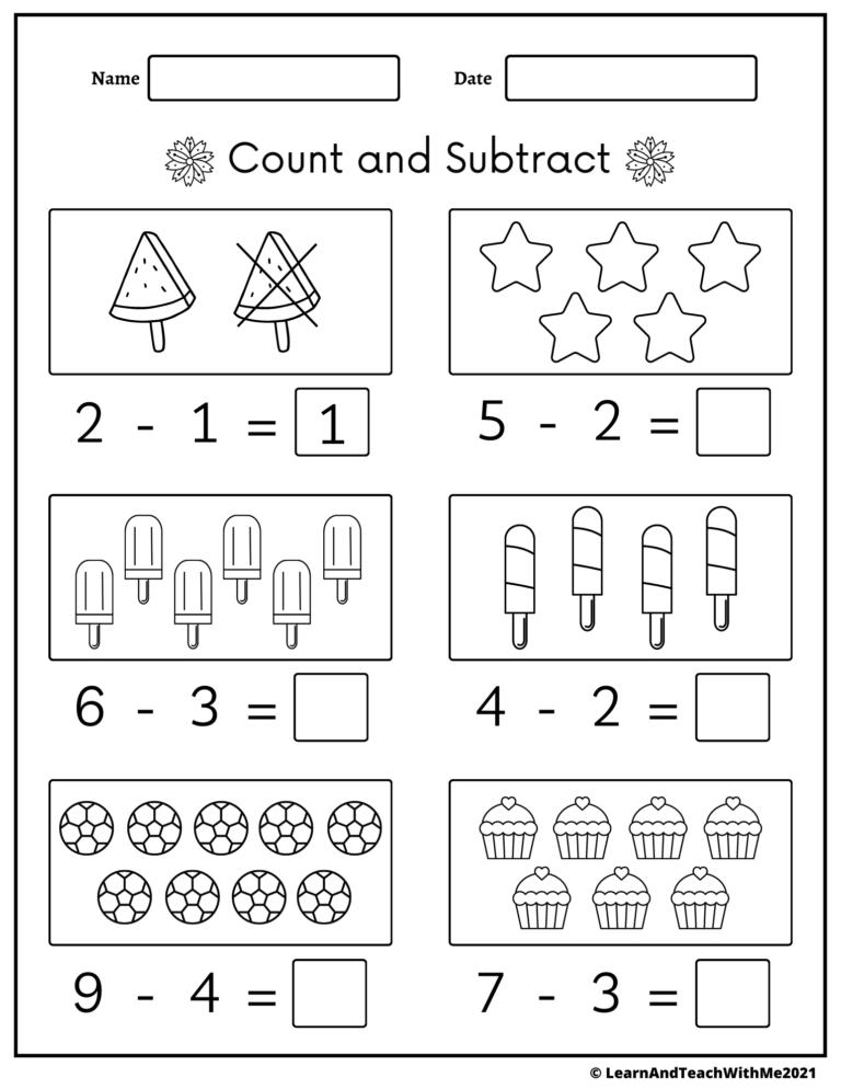 Subtraction Worksheets 1-10 | Made By Teachers