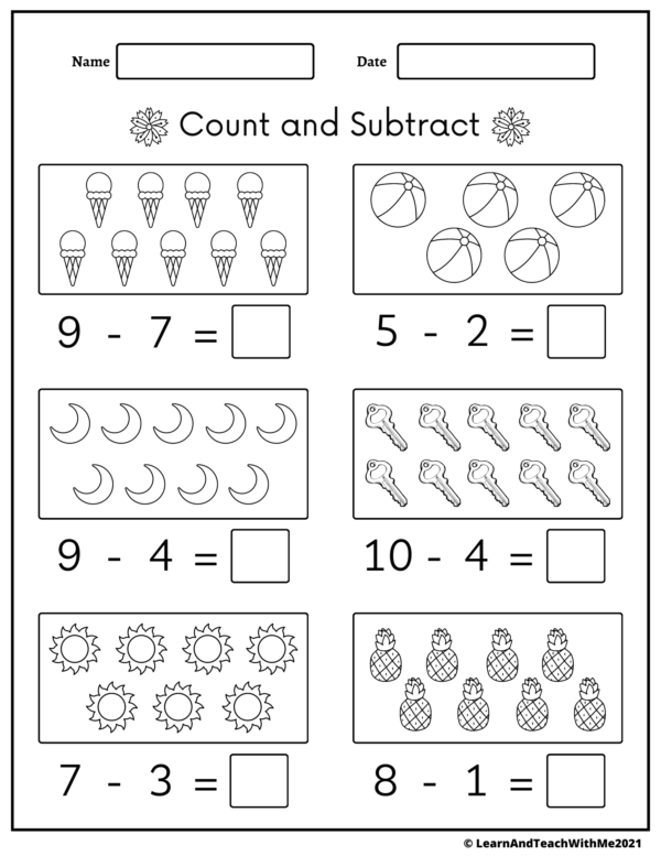 Subtraction Worksheets 1-10 | Made By Teachers