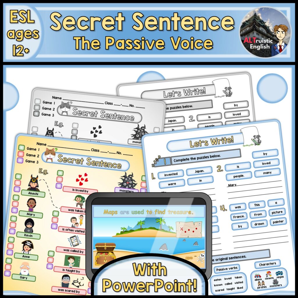 The Passive Voice ESL Speaking and Writing Activity Worksheets with ...
